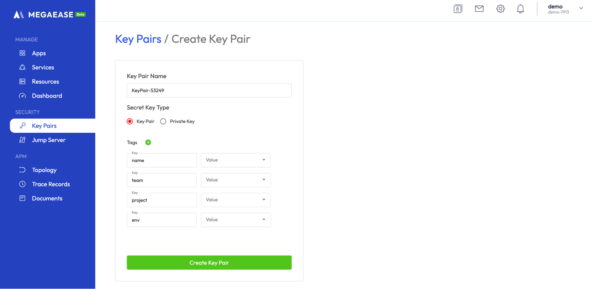 MegaEase Cloud 用户手册 - 主机管理
