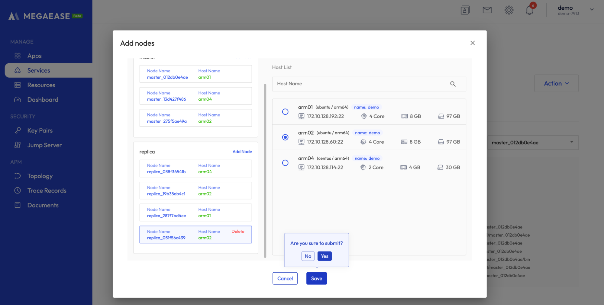 MegaEase Cloud 用户手册 - 高可用服务管理