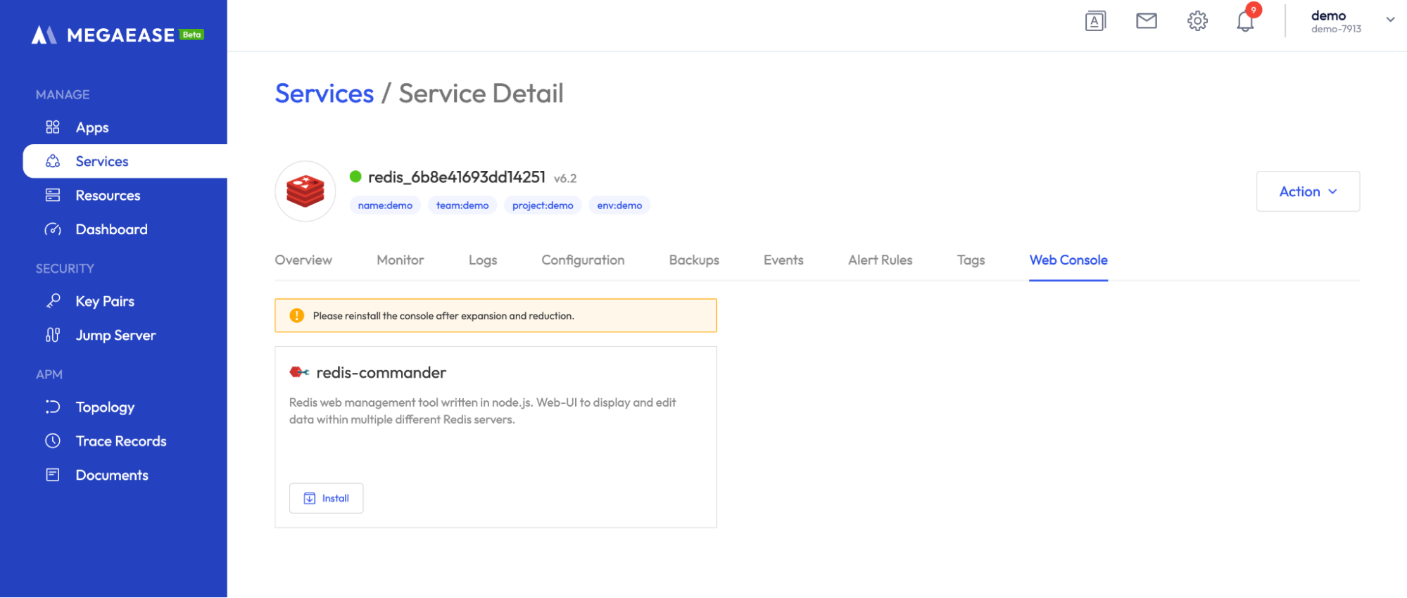 MegaEase Cloud 用户手册 - 高可用服务管理